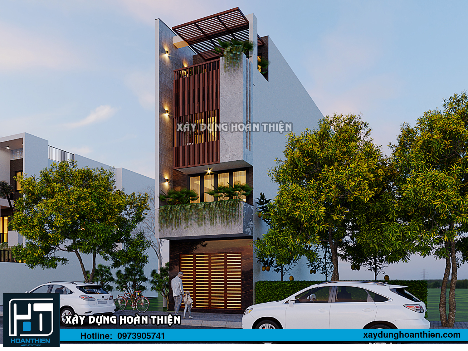 Mẫu nhà ống hiện đại 4,5 tầng diện tích 4,5x20m